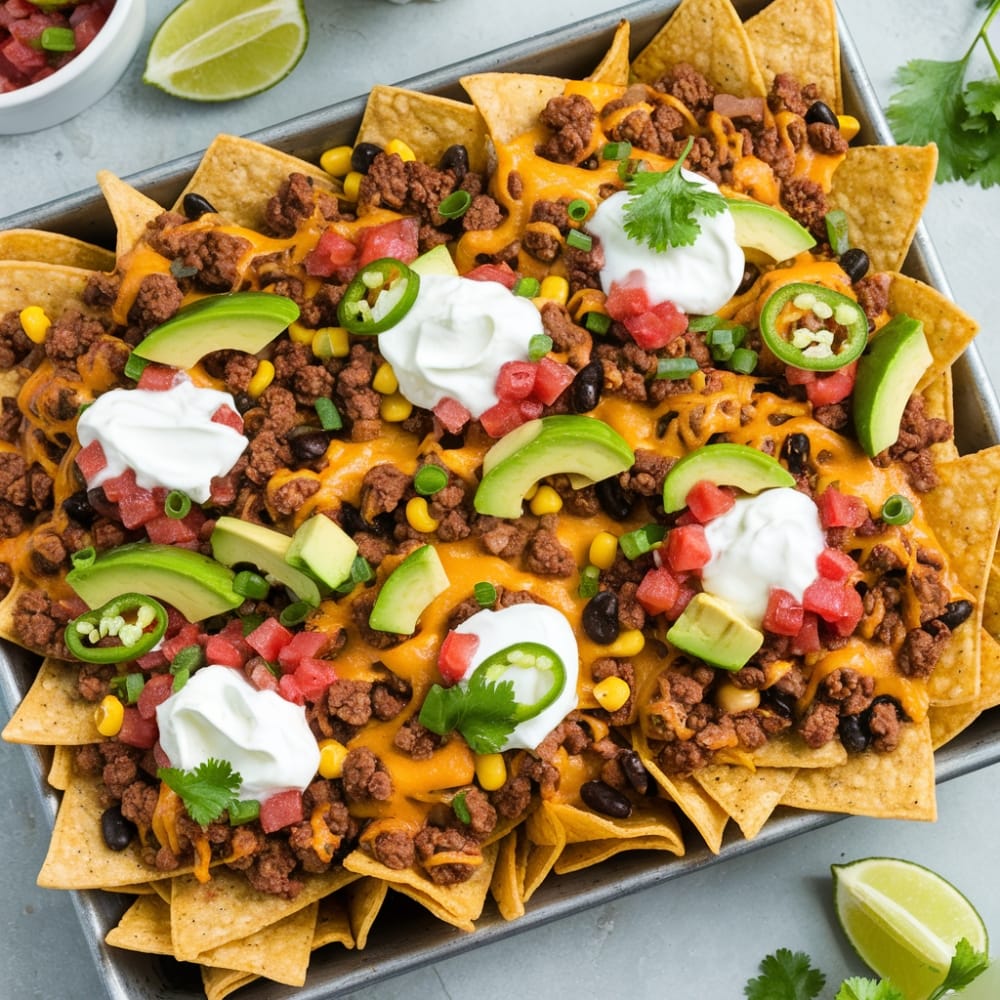 Best-Ever Layered Beef Nachos With Perfect Cheese Pull