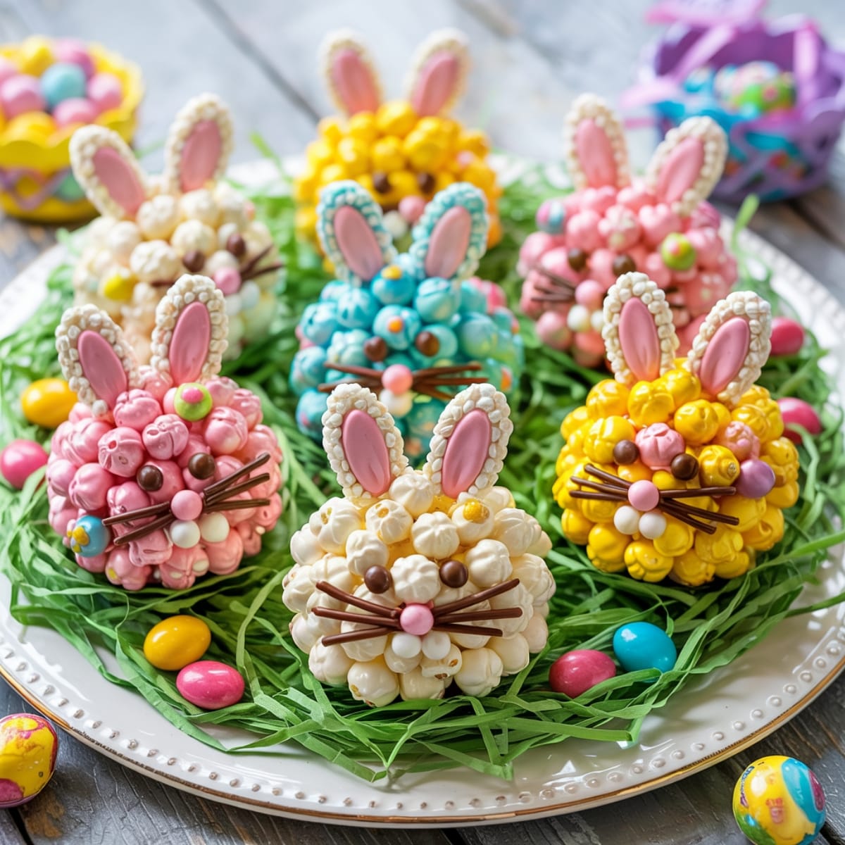 Easter Bunny Popcorn Balls Ready in Under 45 Minutes